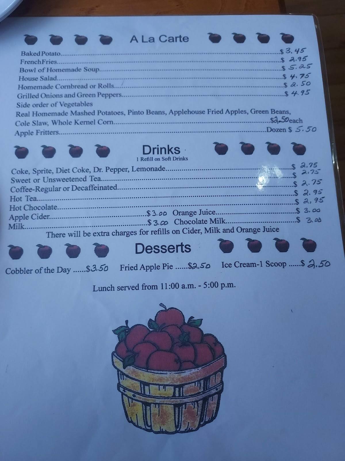 Menu at Carver's Orchard & Applehouse Restaurant, Cosby