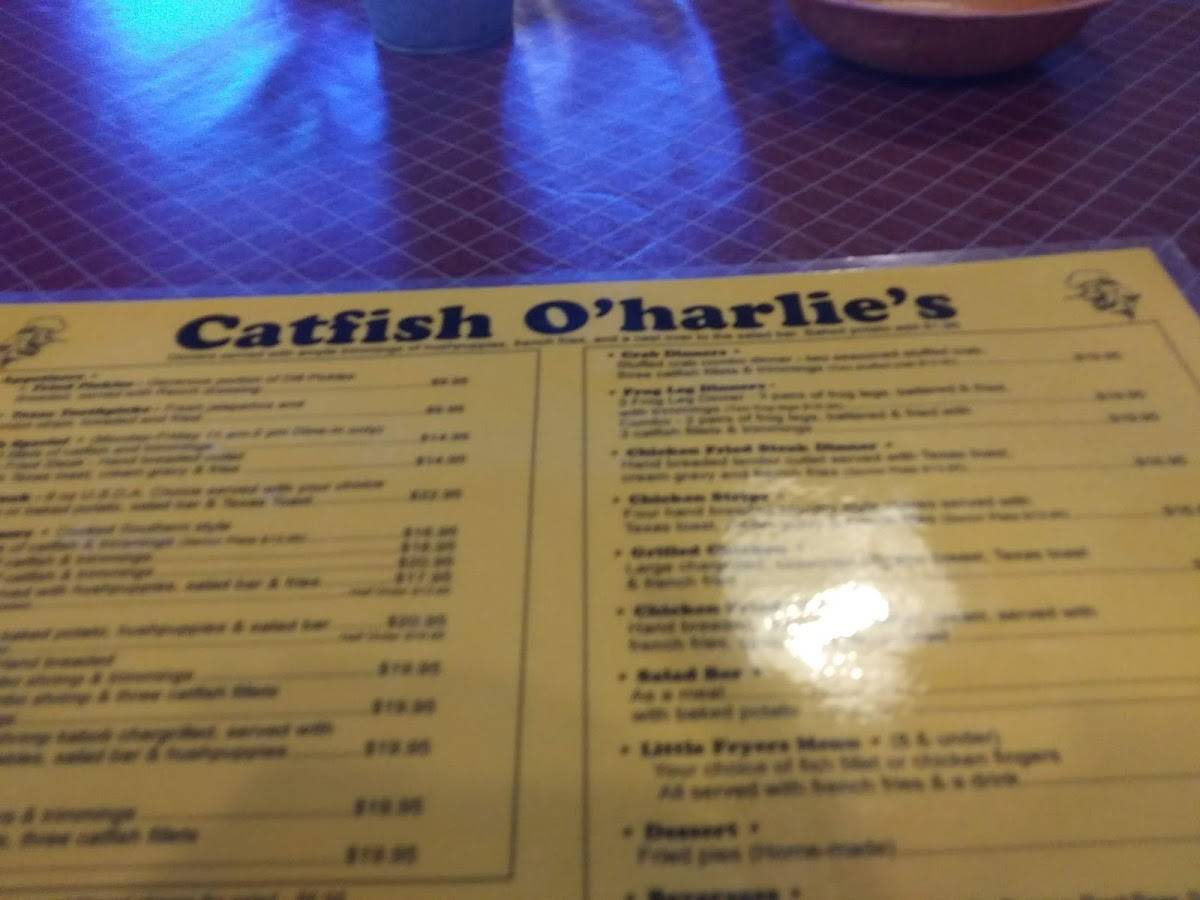 Menu at Catfish O'Harlies restaurant, Decatur