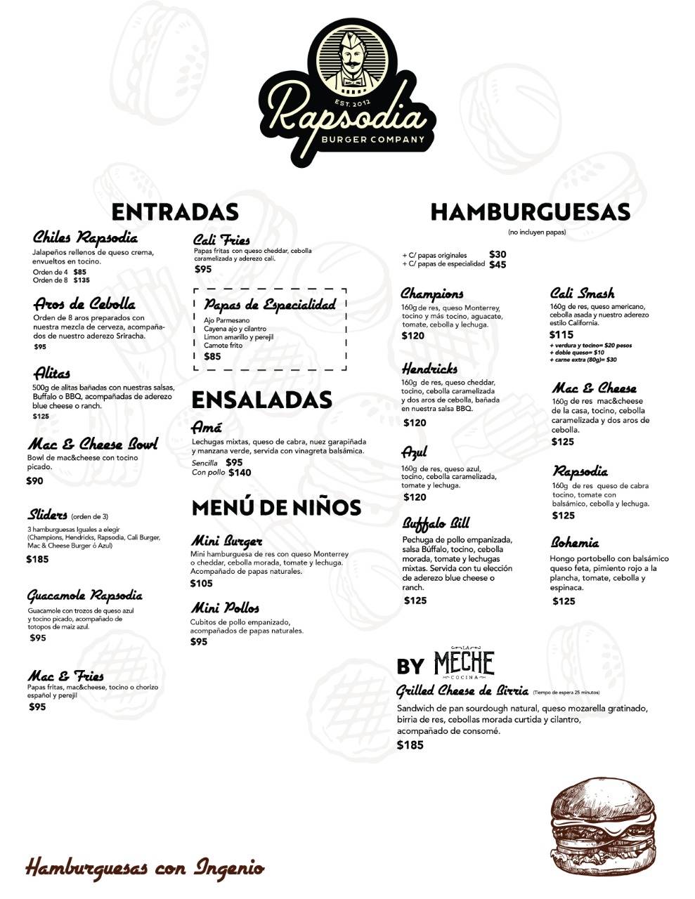 Carta del restaurante Cervecería Icono, Mexicali
