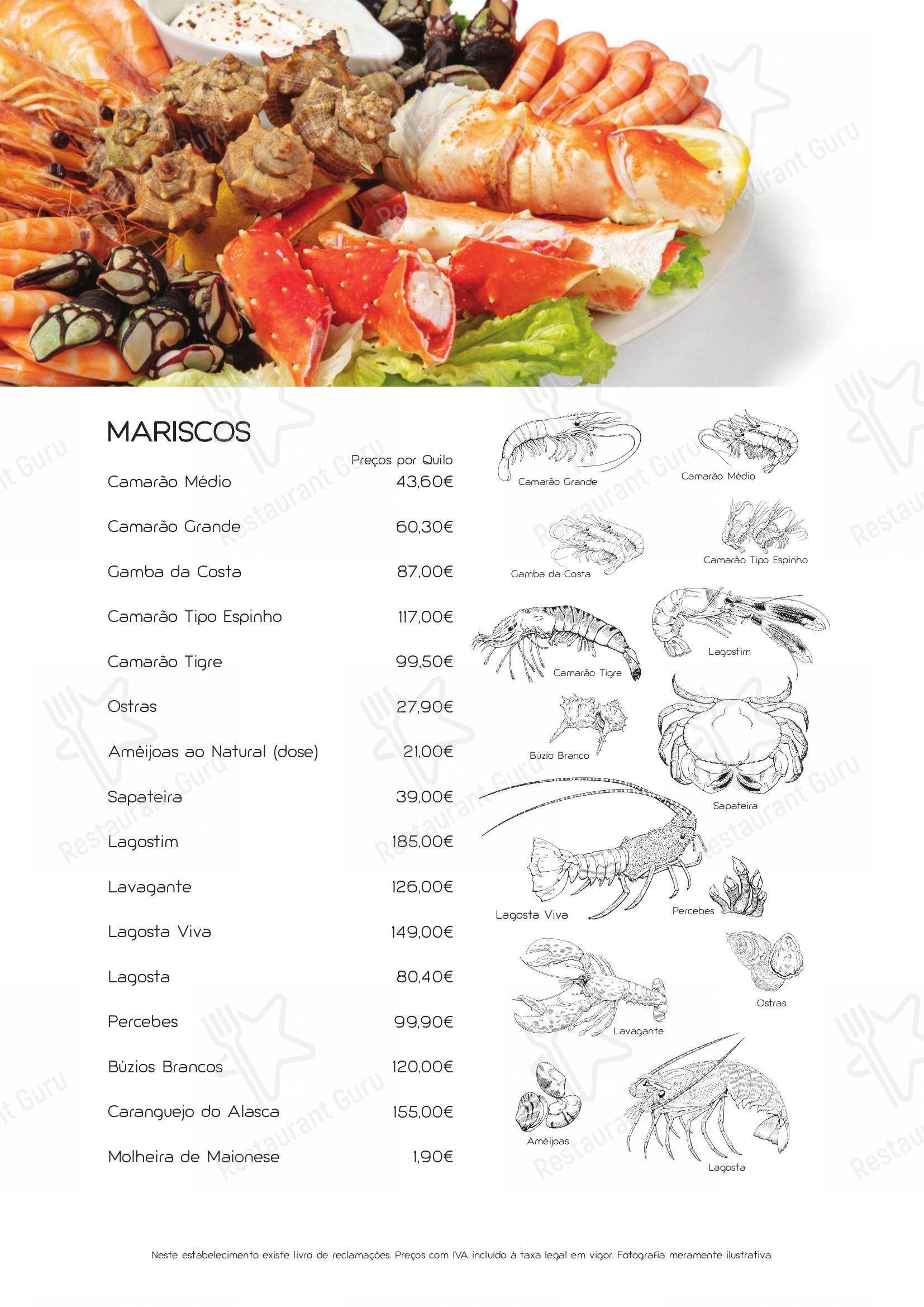 Carta del pub y bar Cervejaria Ribadouro, Lisboa
