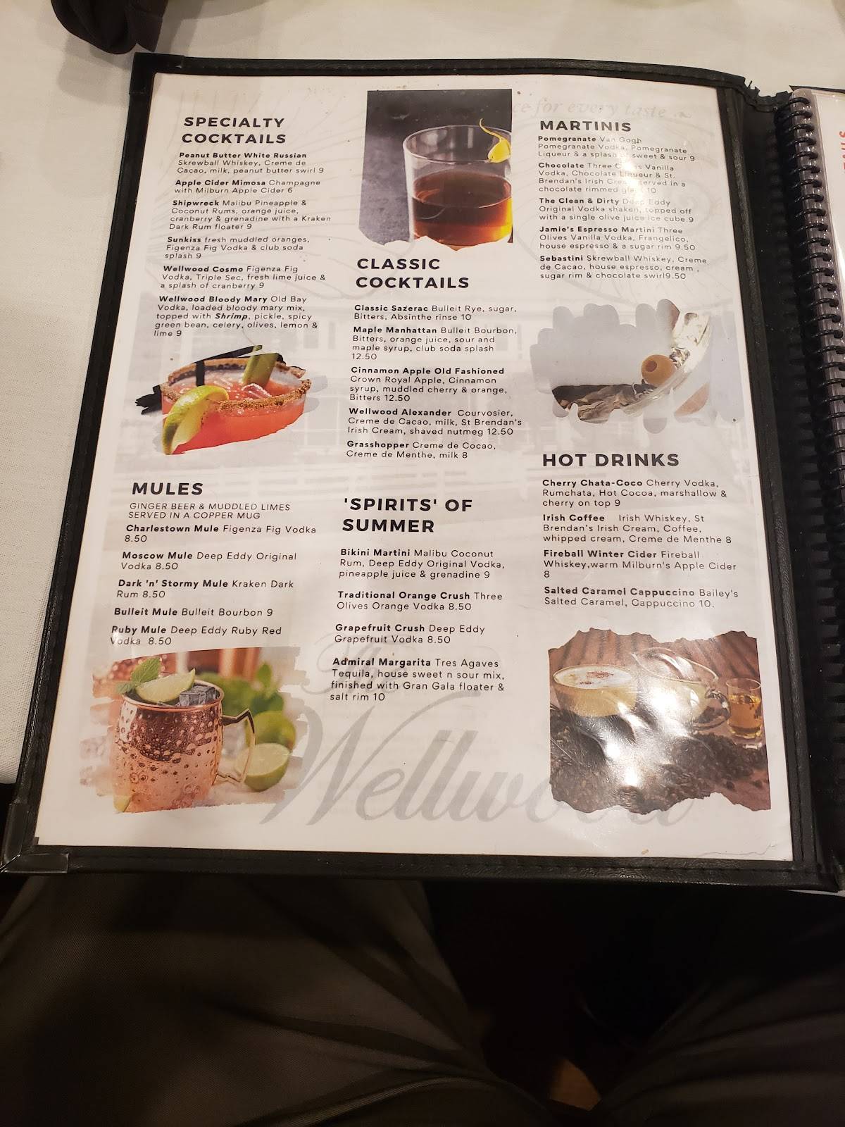 Menu at The Wellwood Restaurant, Charlestown, 523 Water St