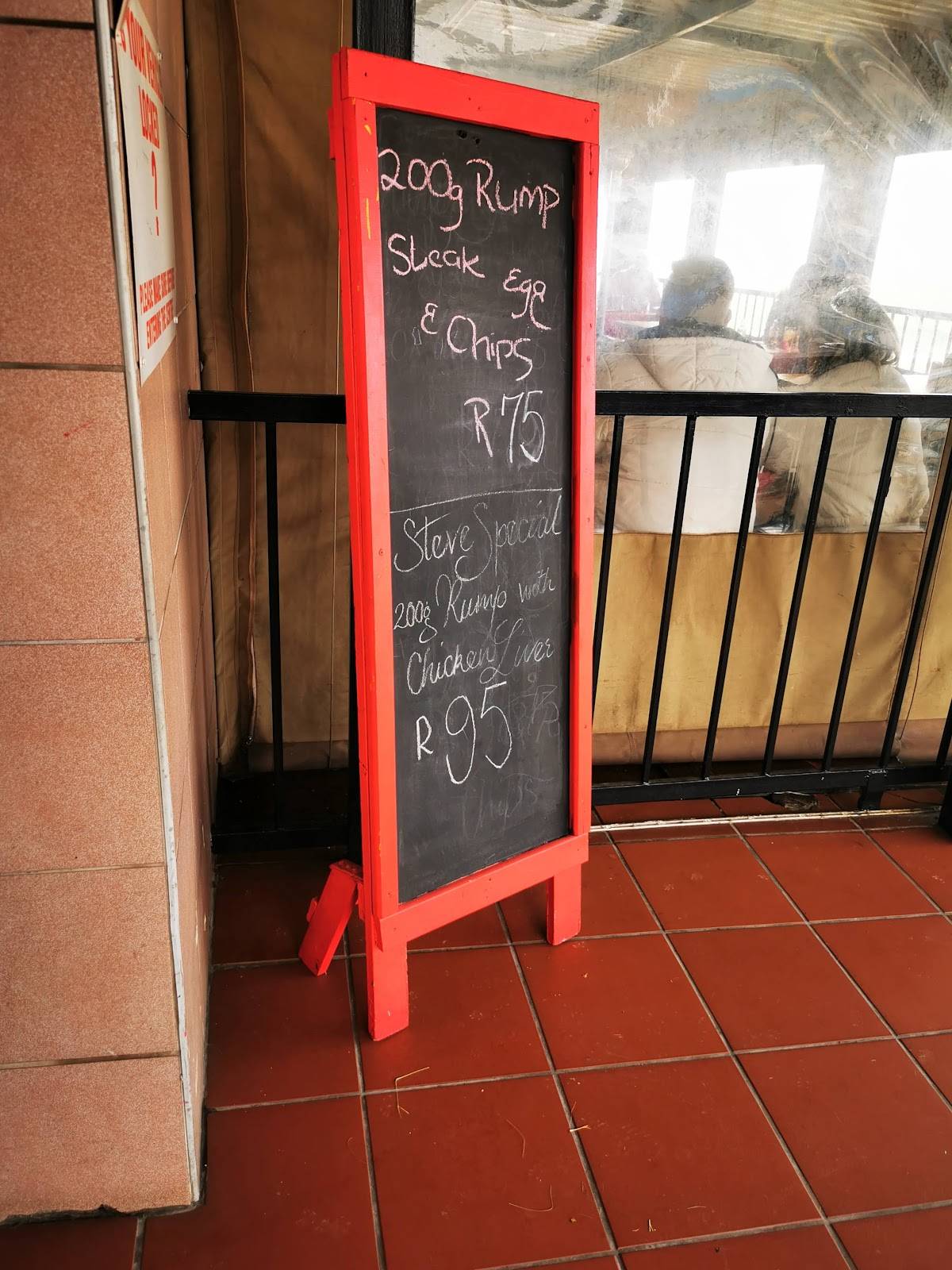 Menu at Chatters Pub, Krugersdorp