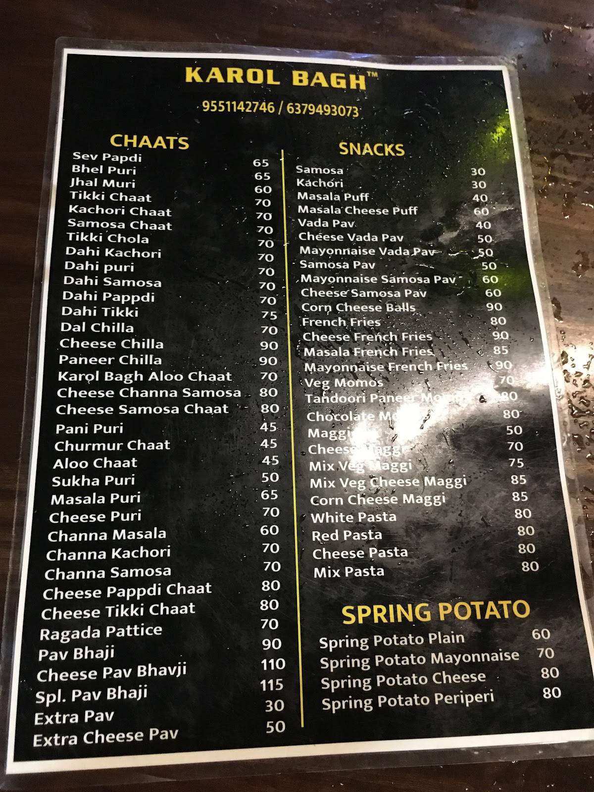 Menu at House Of Chaat Bessy, Chennai