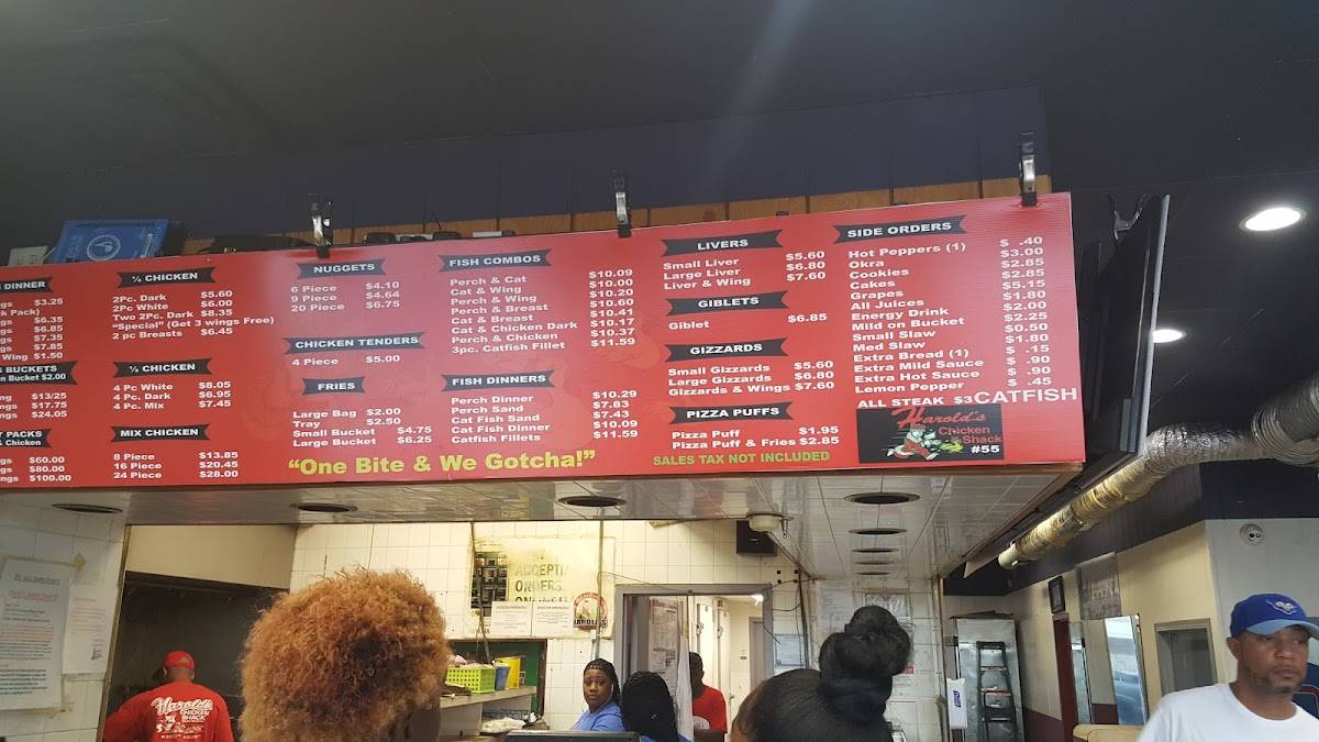 Menu at Harold's Chicken #55 restaurant, Chicago, State