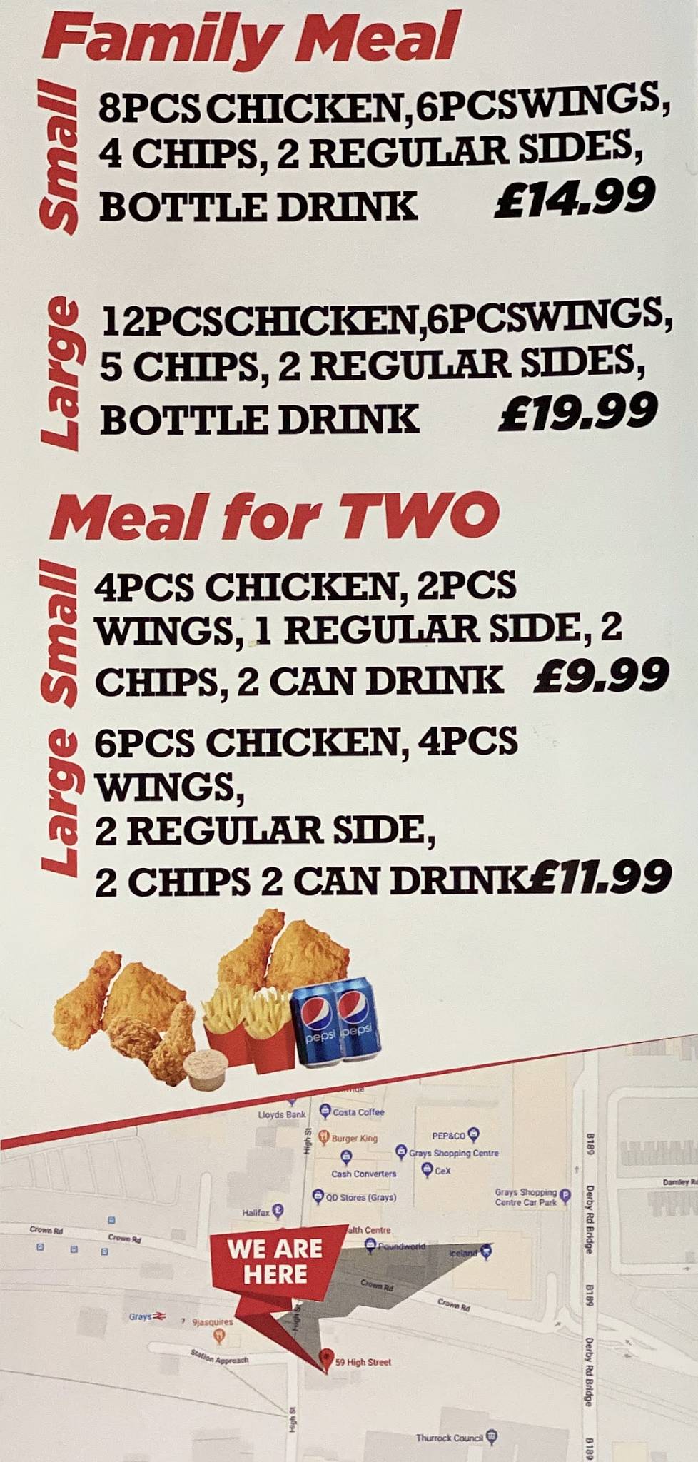 Menu at United Chicken Station fast food, Grays