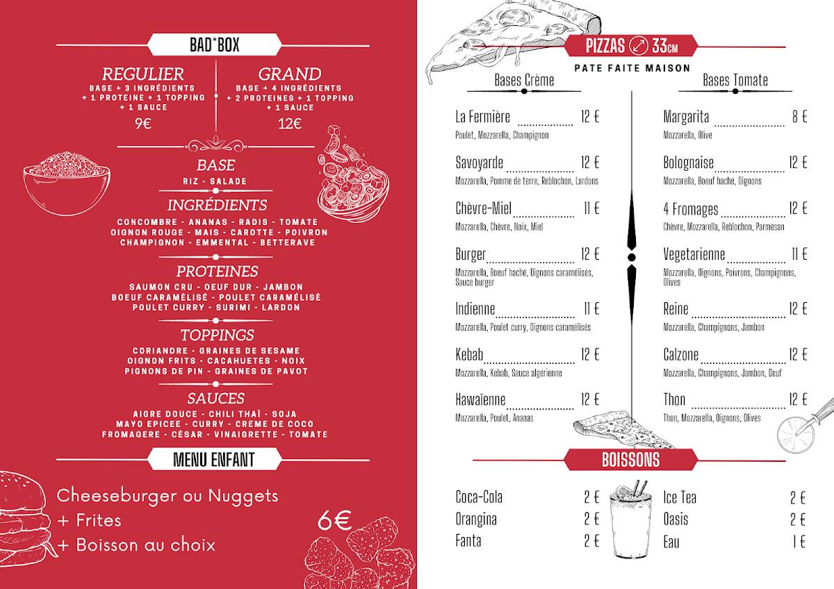 Menu au Chill Food restaurant, Lannemezan