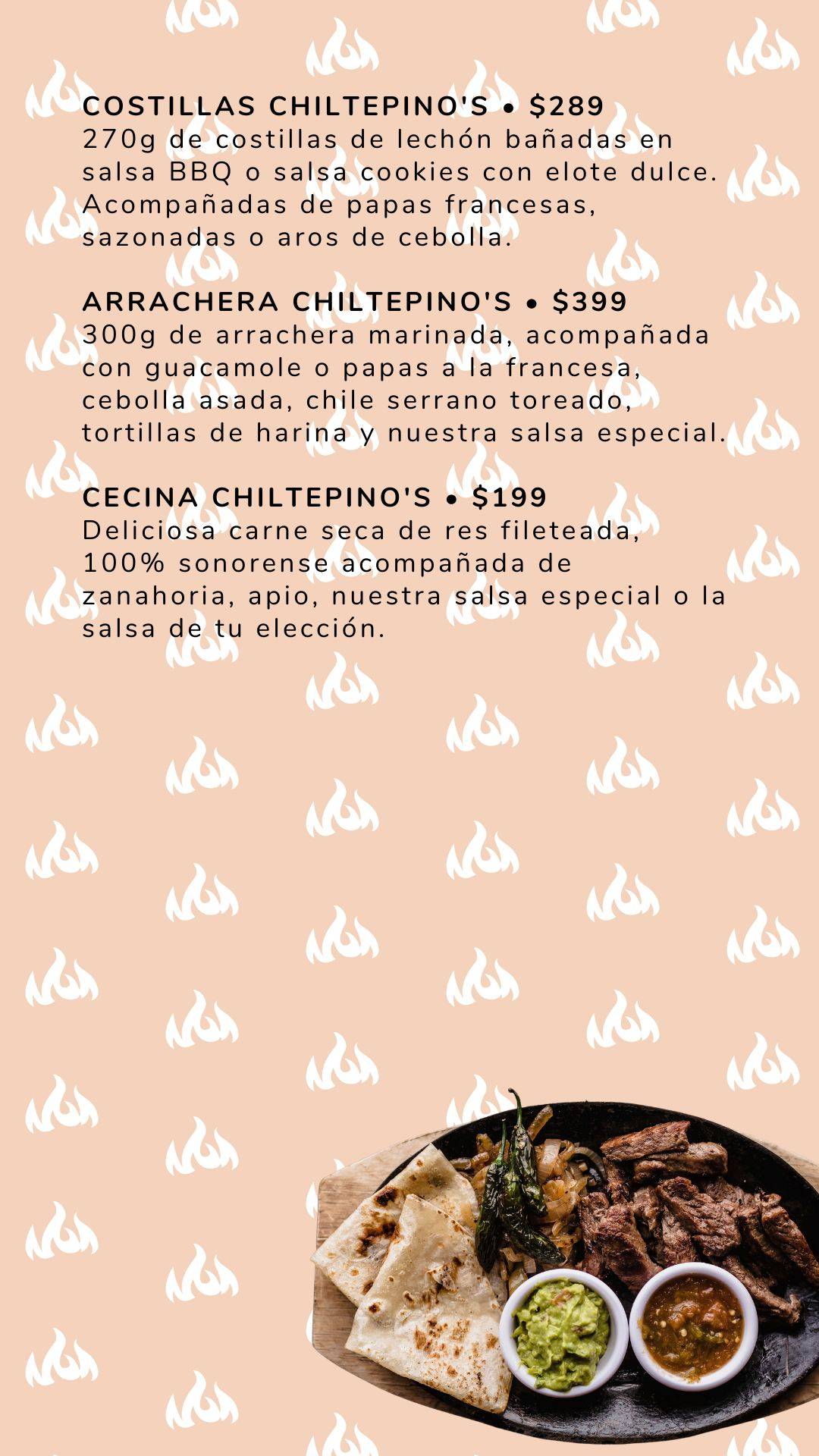 Carta del restaurante Chiltepino's, Heroica Nogales, Centro Comerciales ...