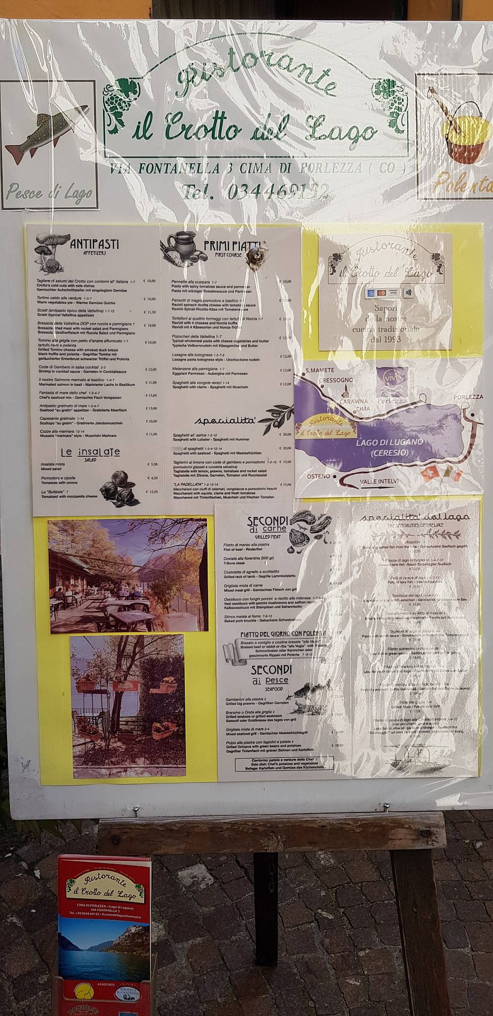 Menu at Il Crotto del Lago pub & bar, Cima