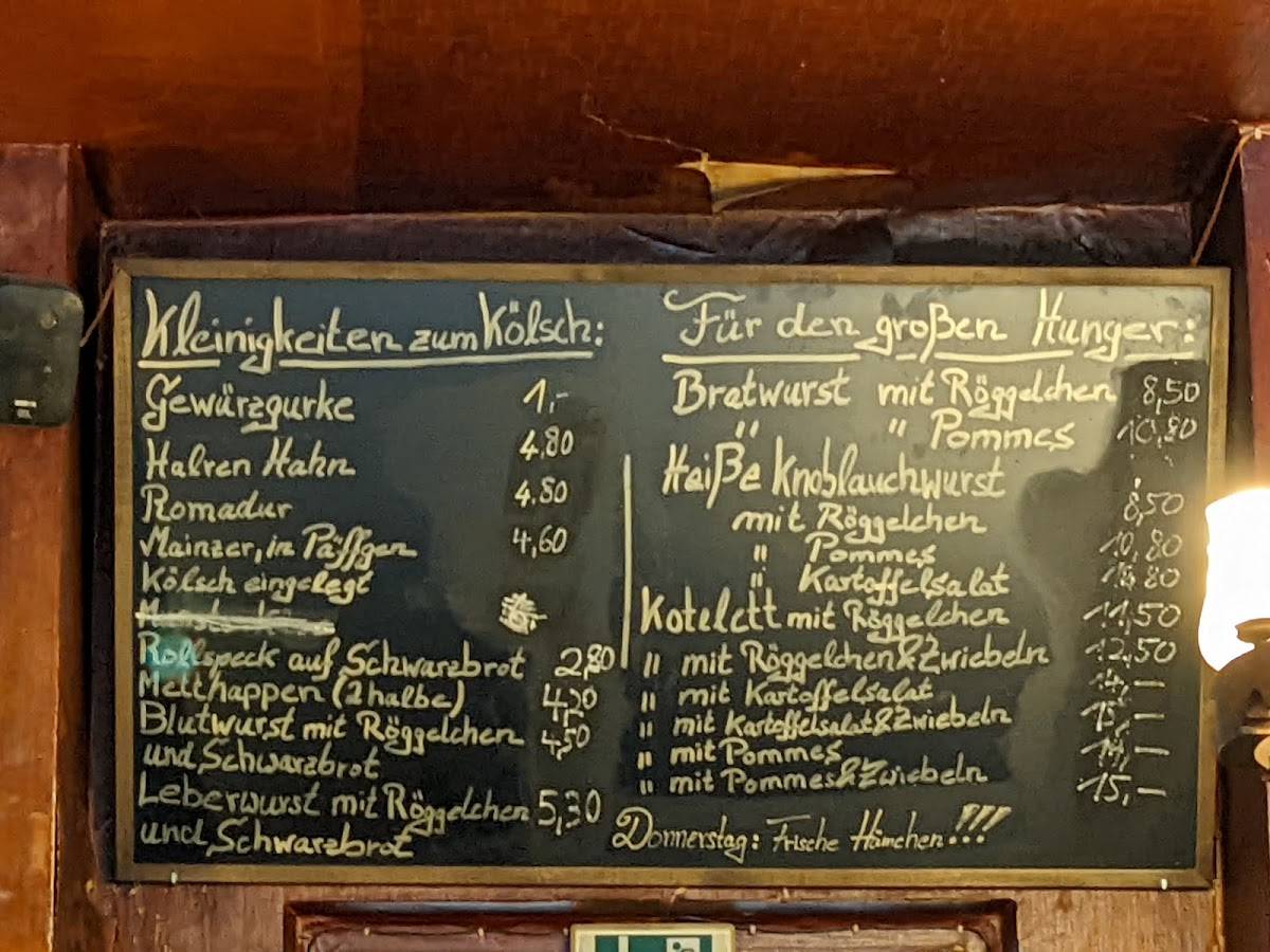 Speisekarte von Lommerzheim pub & Bar, Köln, Siegesstraße 18