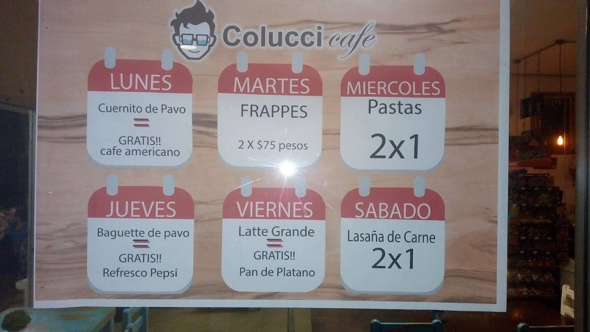 Carta de Colucci Café, Cabo San Lucas