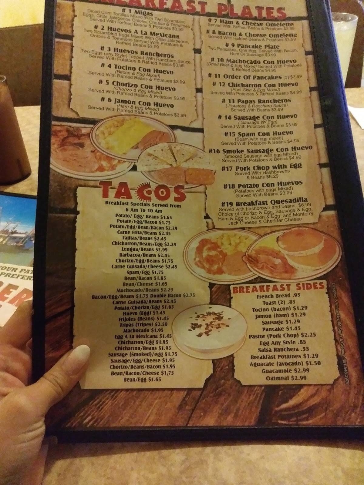 Menu at La Ribera restaurant, Corpus Christi, Morgan Ave