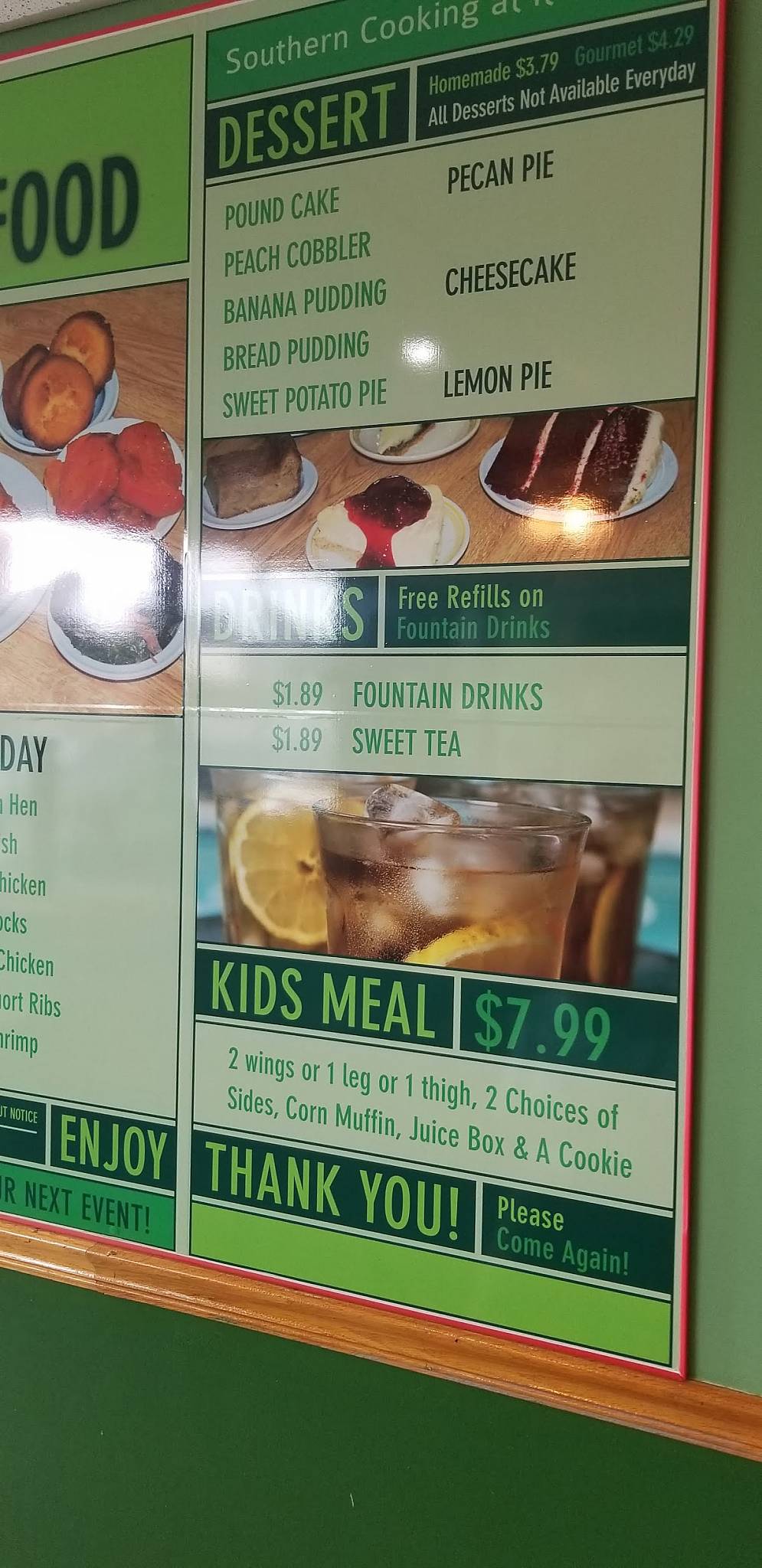 Menu at Priscilla's Ultimate Soulfood Cafeteria, Hazel Crest