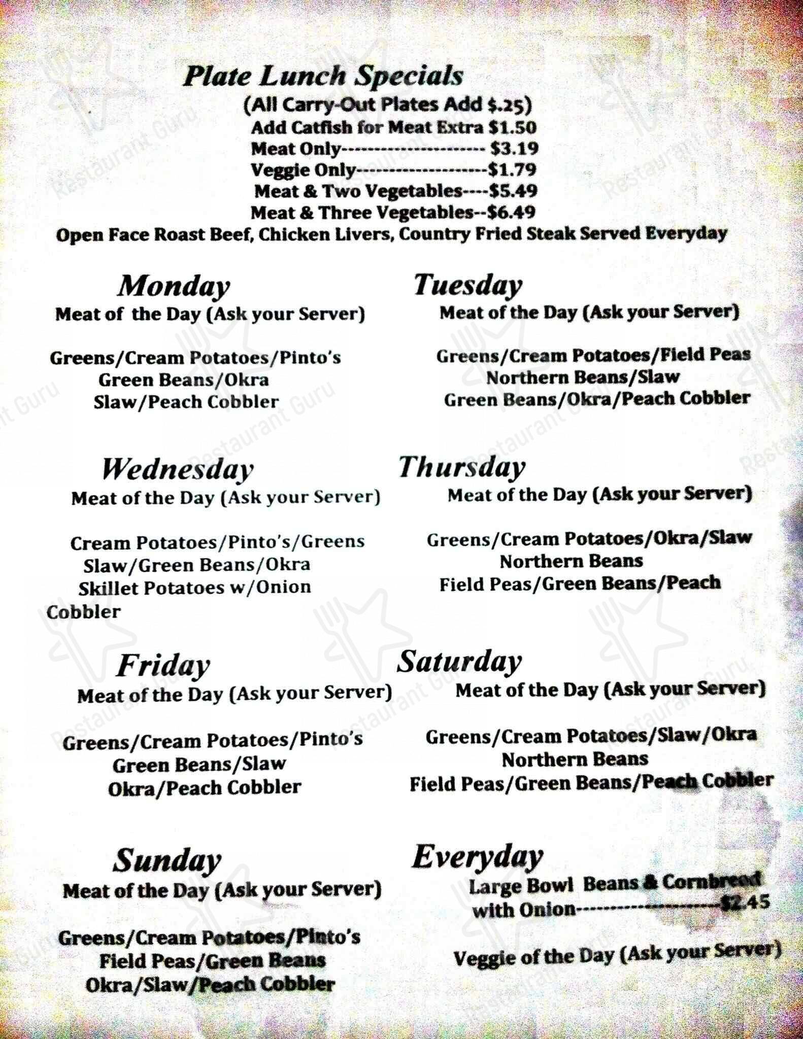 Menu at The Country Skillet restaurant, Southaven
