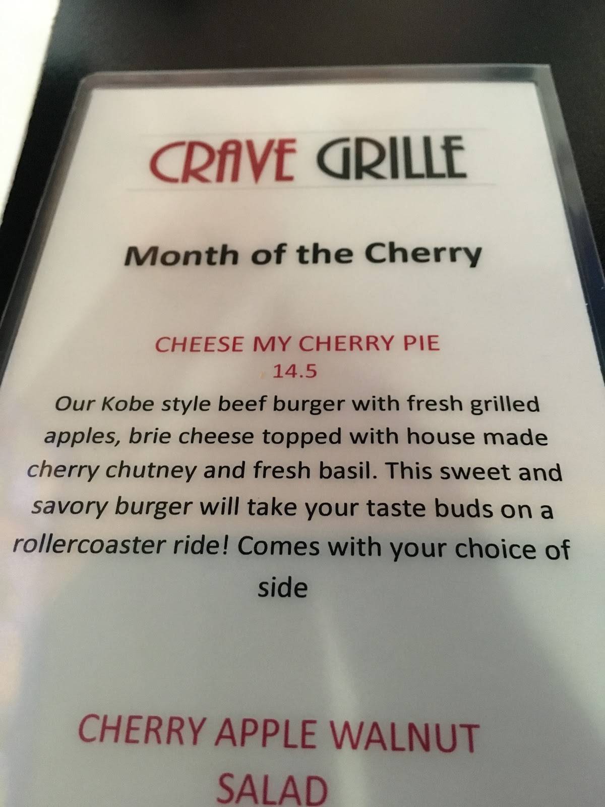 Menu at Crave Grille restaurant, Vancouver, NE Fourth Plain Blvd #104