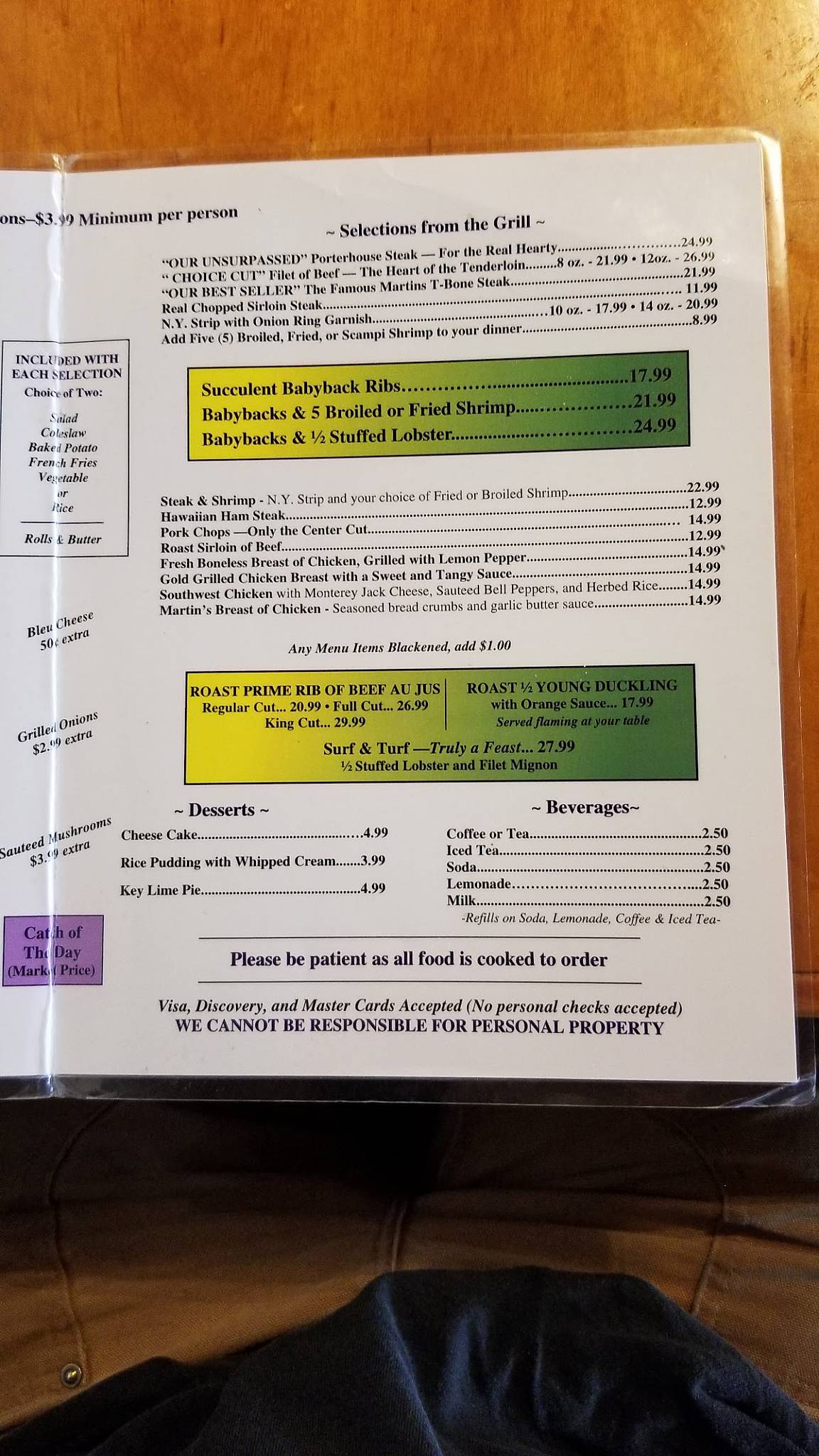 Menu at Crave's Coastal Kitchen & Cocktails pub & bar, Flagler Beach