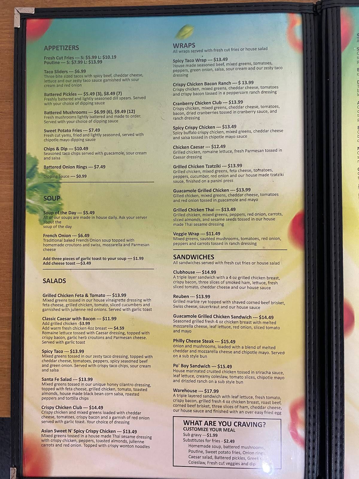 Menu at Cravings on 67 BBQ, Stonewall