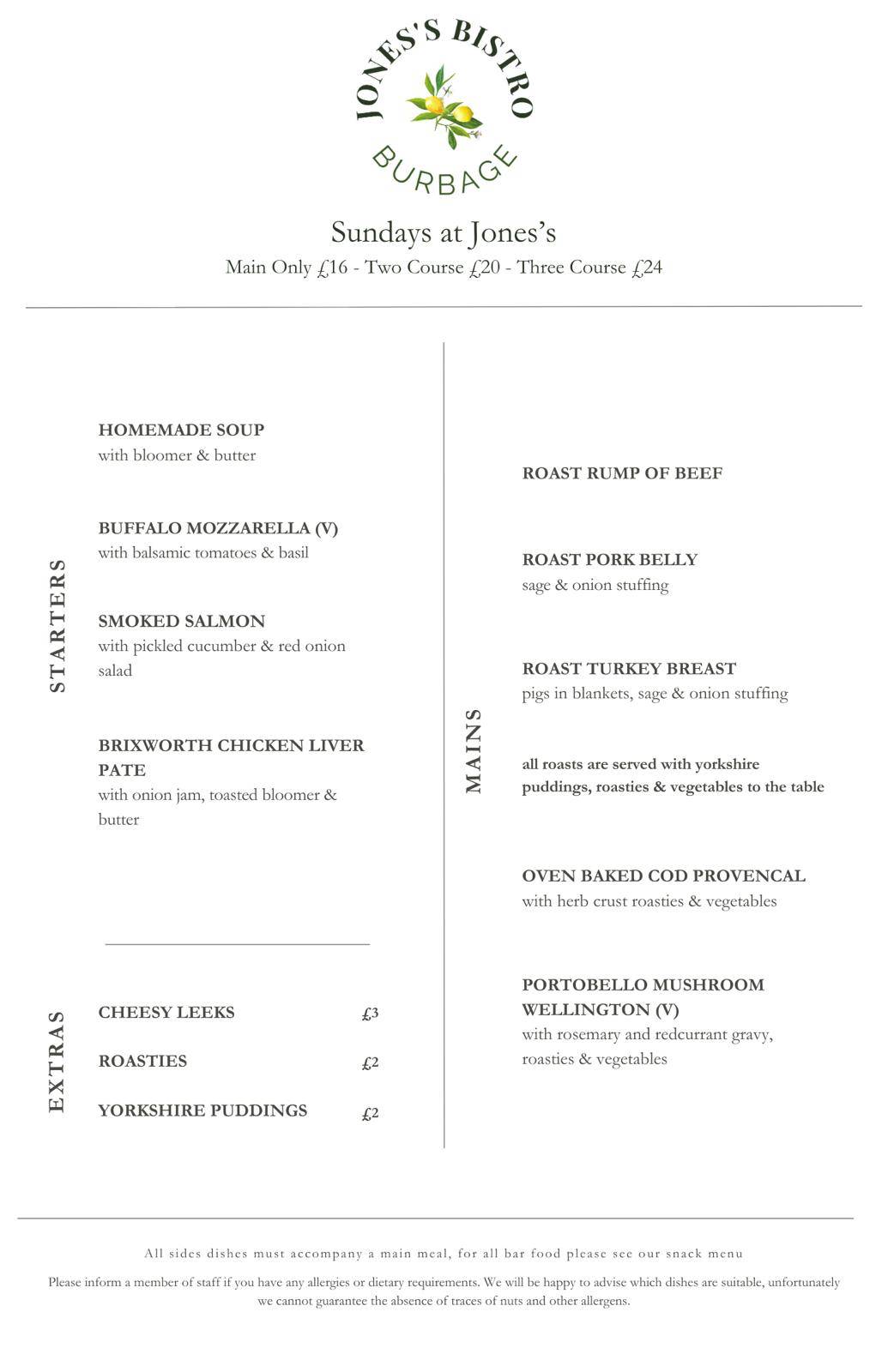 Menu at Cross Keys pub & bar, Burbage, Hinckley Rd