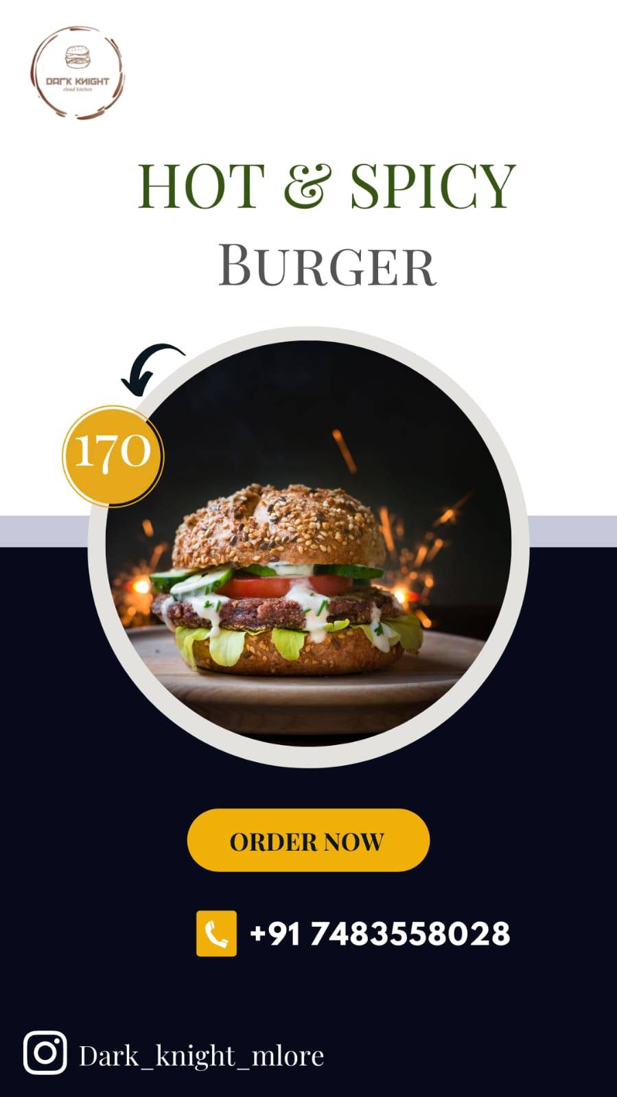 Menu at Dark Knight (cloud kitchen), Mangaluru