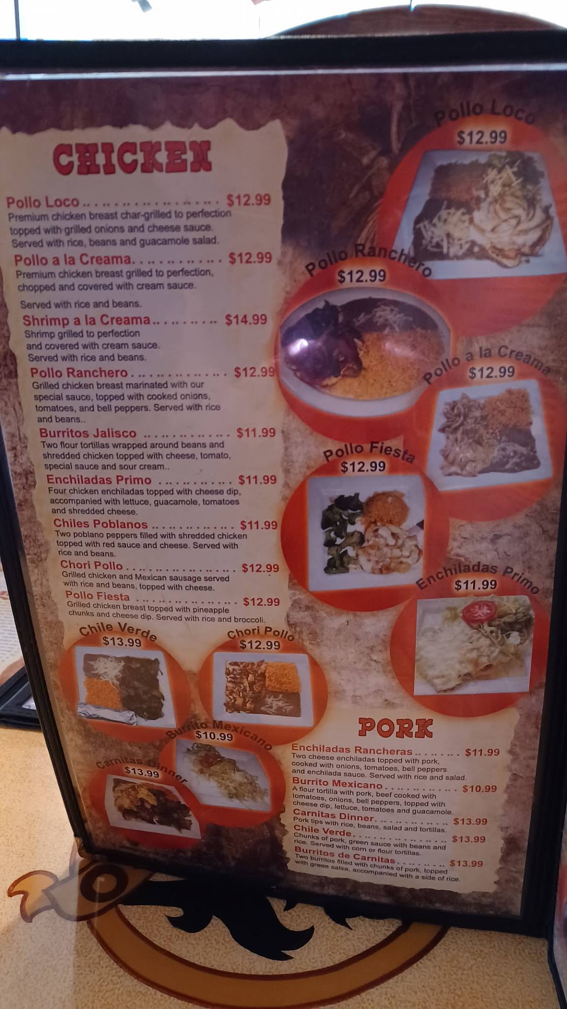 Menu at El Rodeo Mexican Restaurant, Granite City
