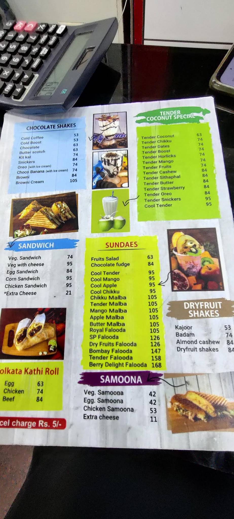 Menu at Peni Ice Candy - Aluva, Kochi, Poonkavanam Towers