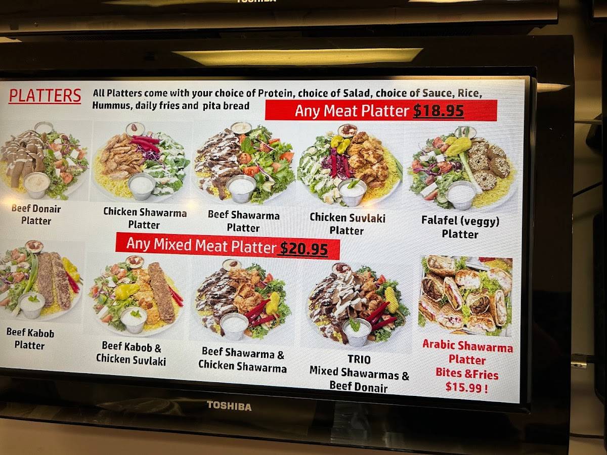 Carta del restaurante Donair & Shawarma House, Edmonton