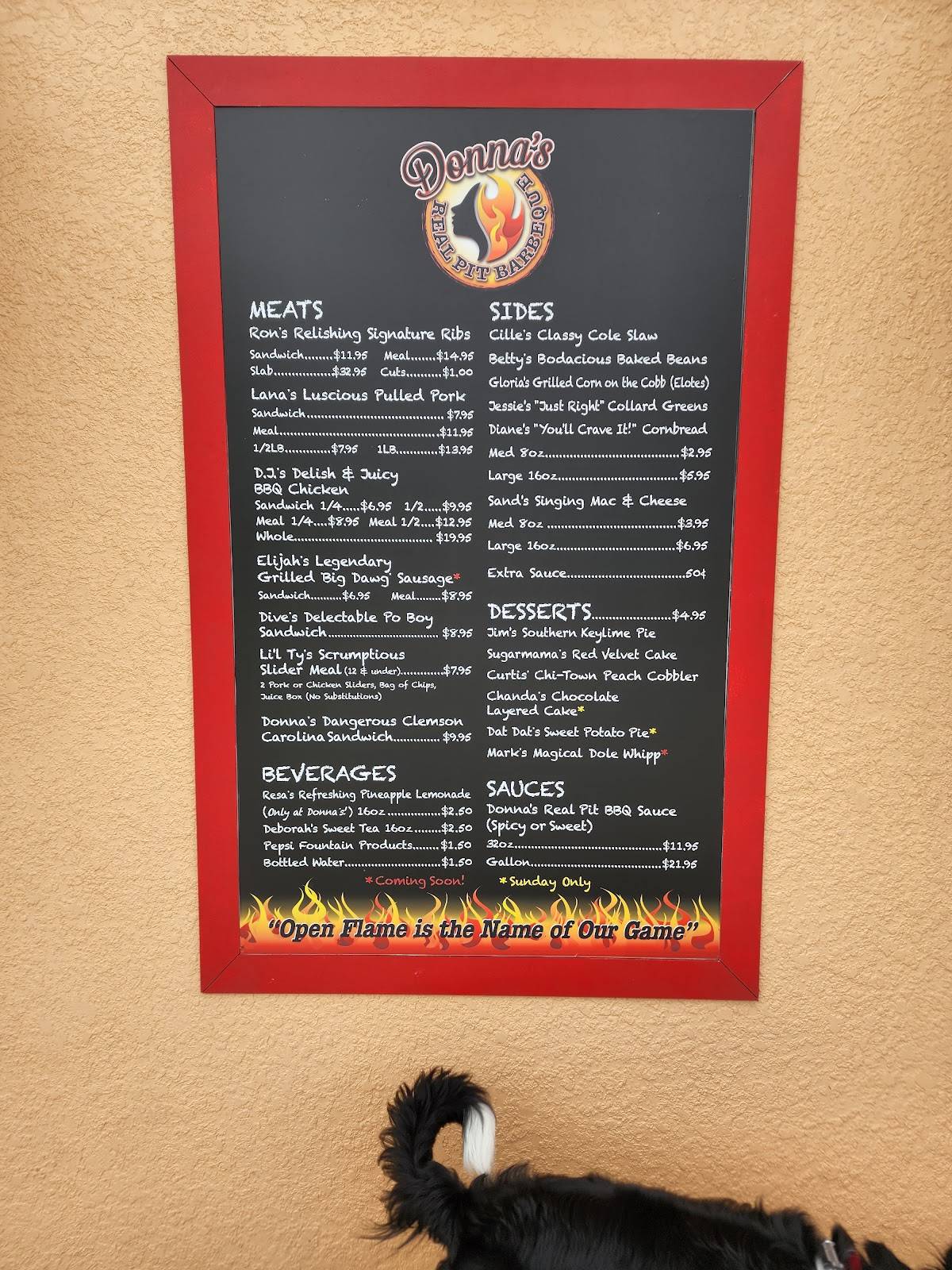 Menu at Donna’s Real Pit Barbeque, Groveland