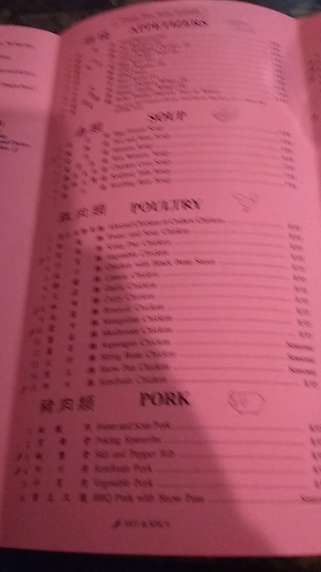 Menu at Dragon Boat restaurant, Foresthill