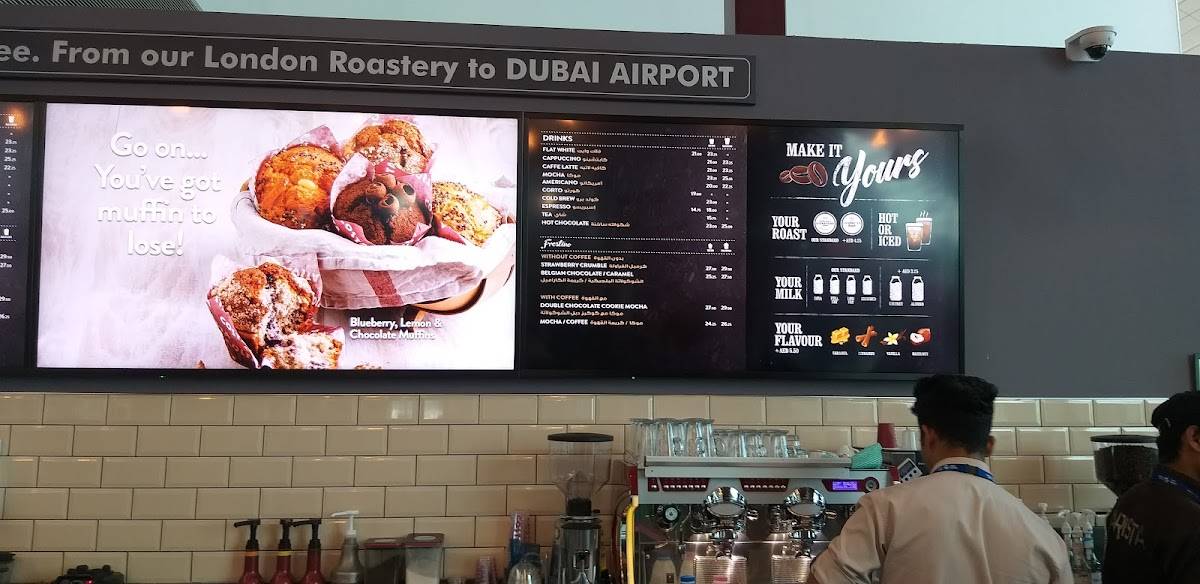 Carta del café Costa Coffee, Dubai, Dubai International Airport ...