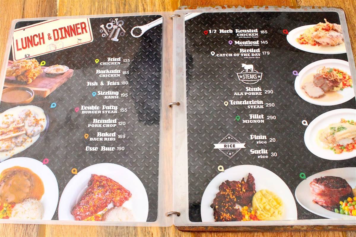 Menu at Cafe Racer Diner, Dumaguete