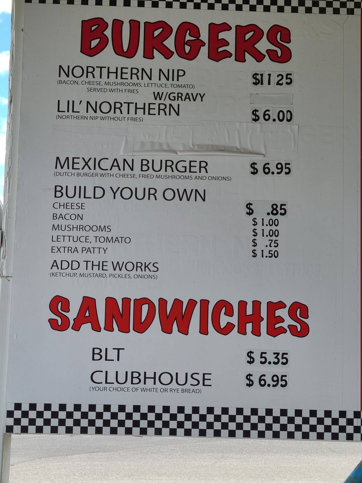 Menu at Dutch Drive Inn restaurant, The Pas