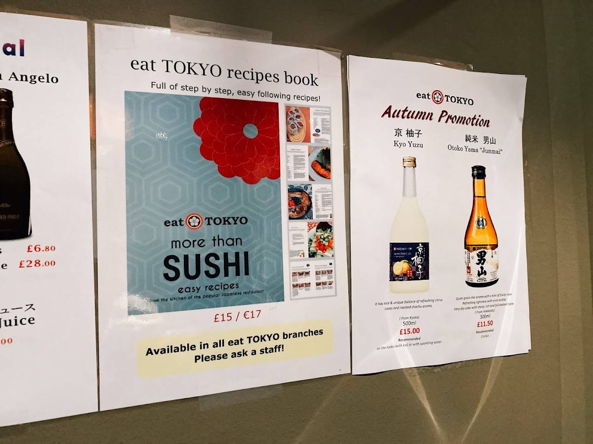 Menu at Eat Tokyo (Soho) restaurant, London, 16 Old Compton St