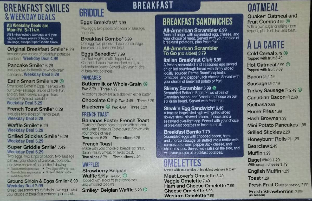 Menu at Eat'n Park restaurant, Monaca