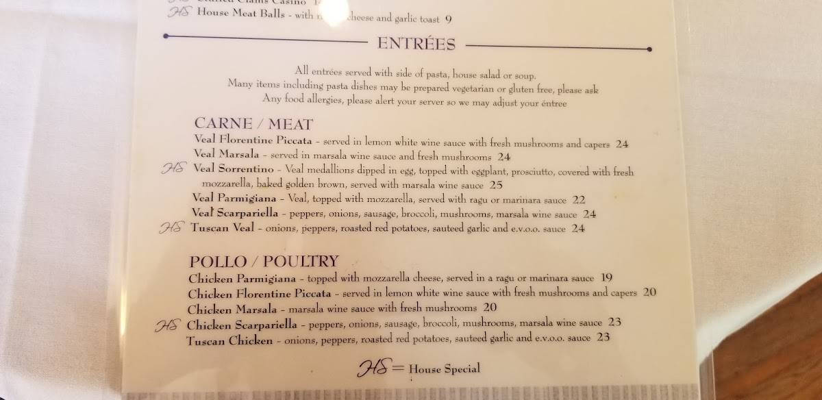 Menu at Eighteen Seminole Street desserts, Stuart