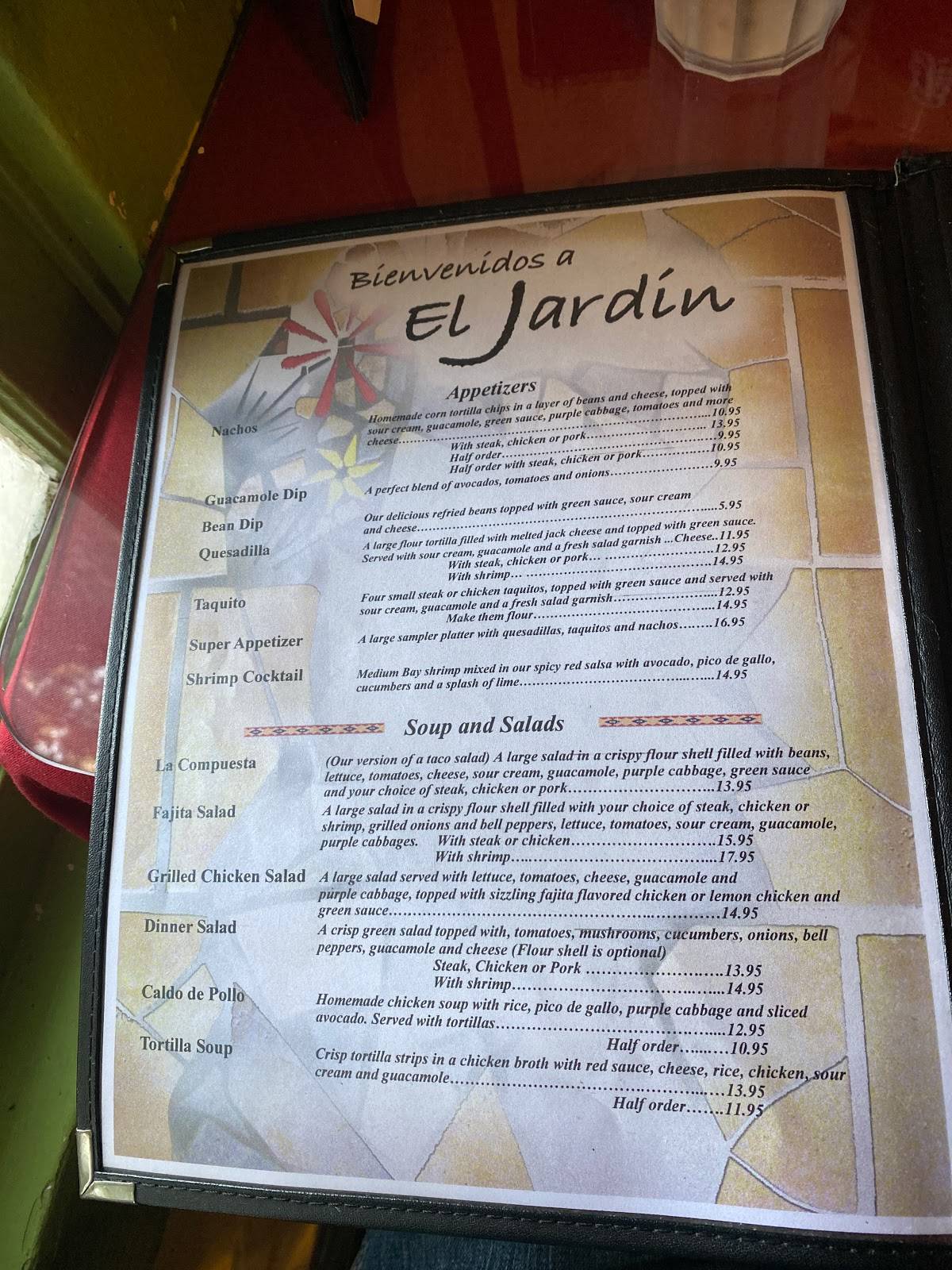 Menu at El Jardin pub & bar, Turlock