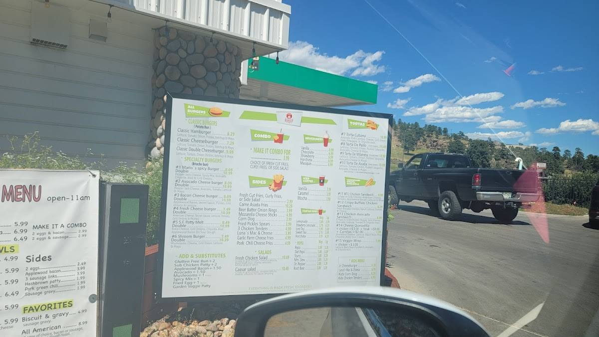 Menu at Fresh Burger Stop restaurant, Estes Park