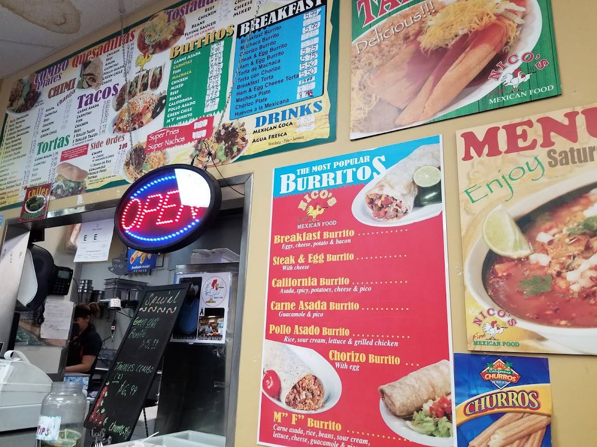 Menu at Nico's Mexican Food fast food, Casa Grande, E Florence Blvd