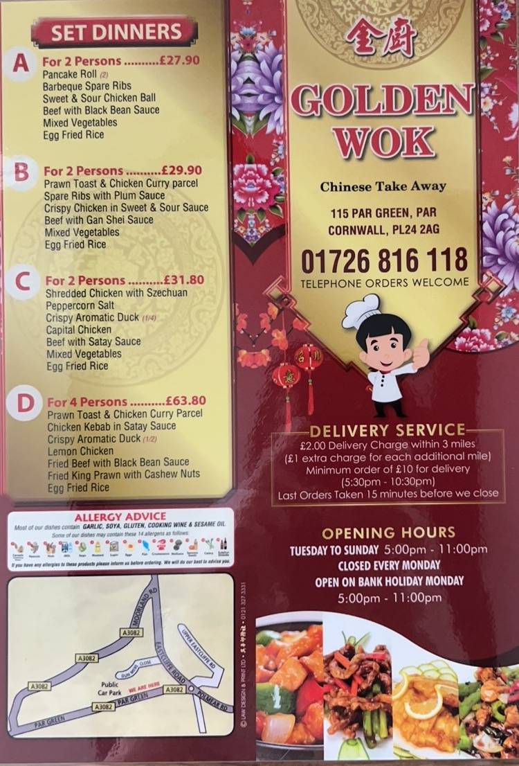 Menu at The Golden Wok fast food, Par
