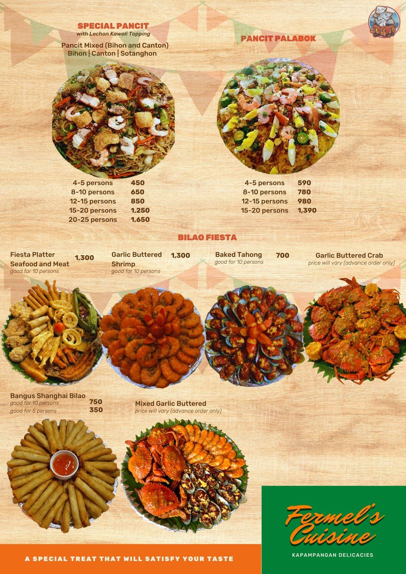 Carta del restaurante Fermel's Cuisine, Ciudad Quezon