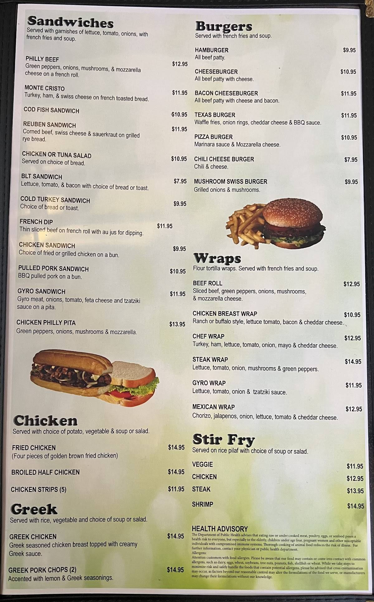 Menu at Franklin Street Family Restaurant, Michigan City