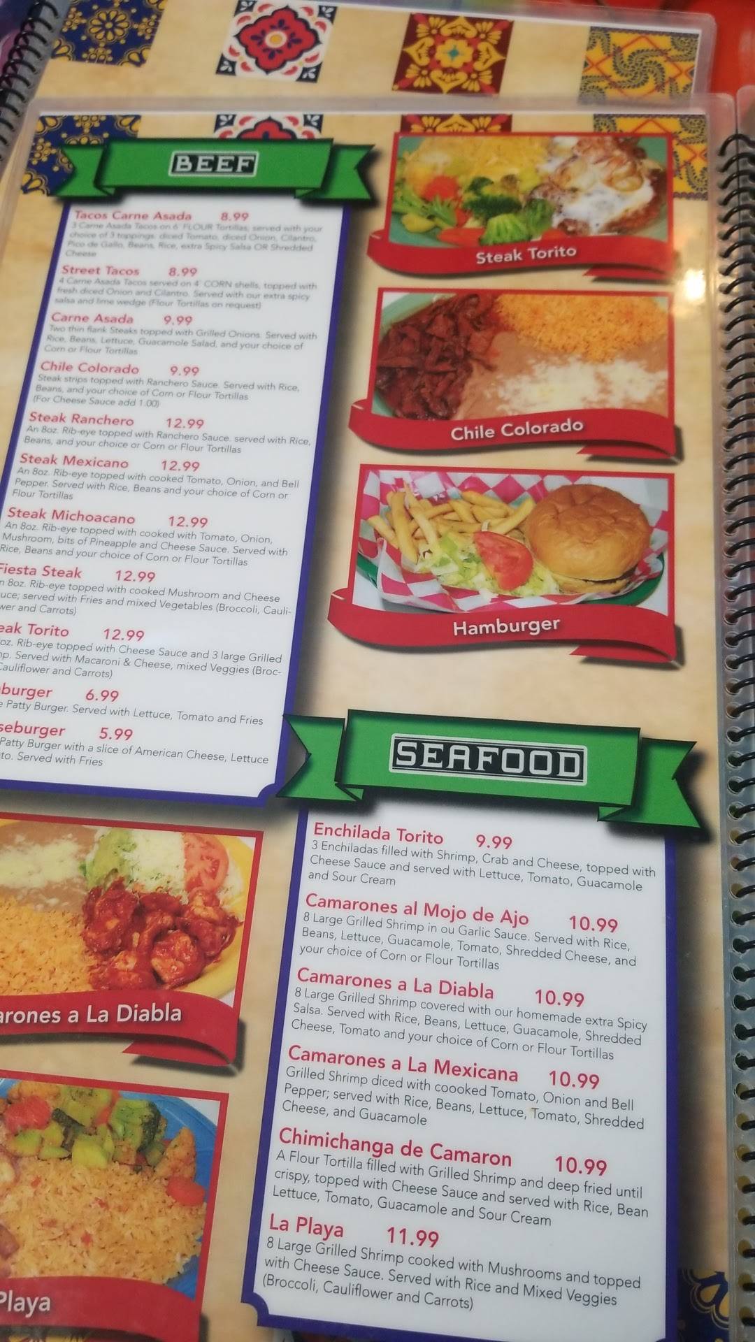 Menu at Mi Torito Mexican Restaurant Galena, Galena