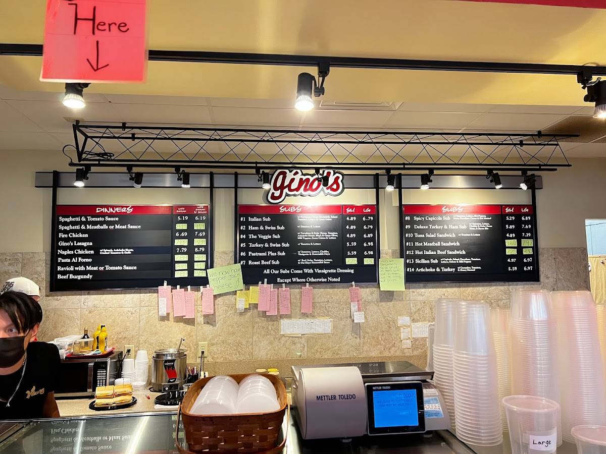 Menu at Gino's Italian Deli restaurant, Middleton, Century Ave