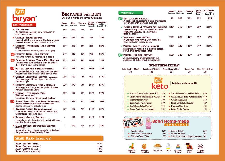 Menu at Go! Biryan, Mumbai, No. 311