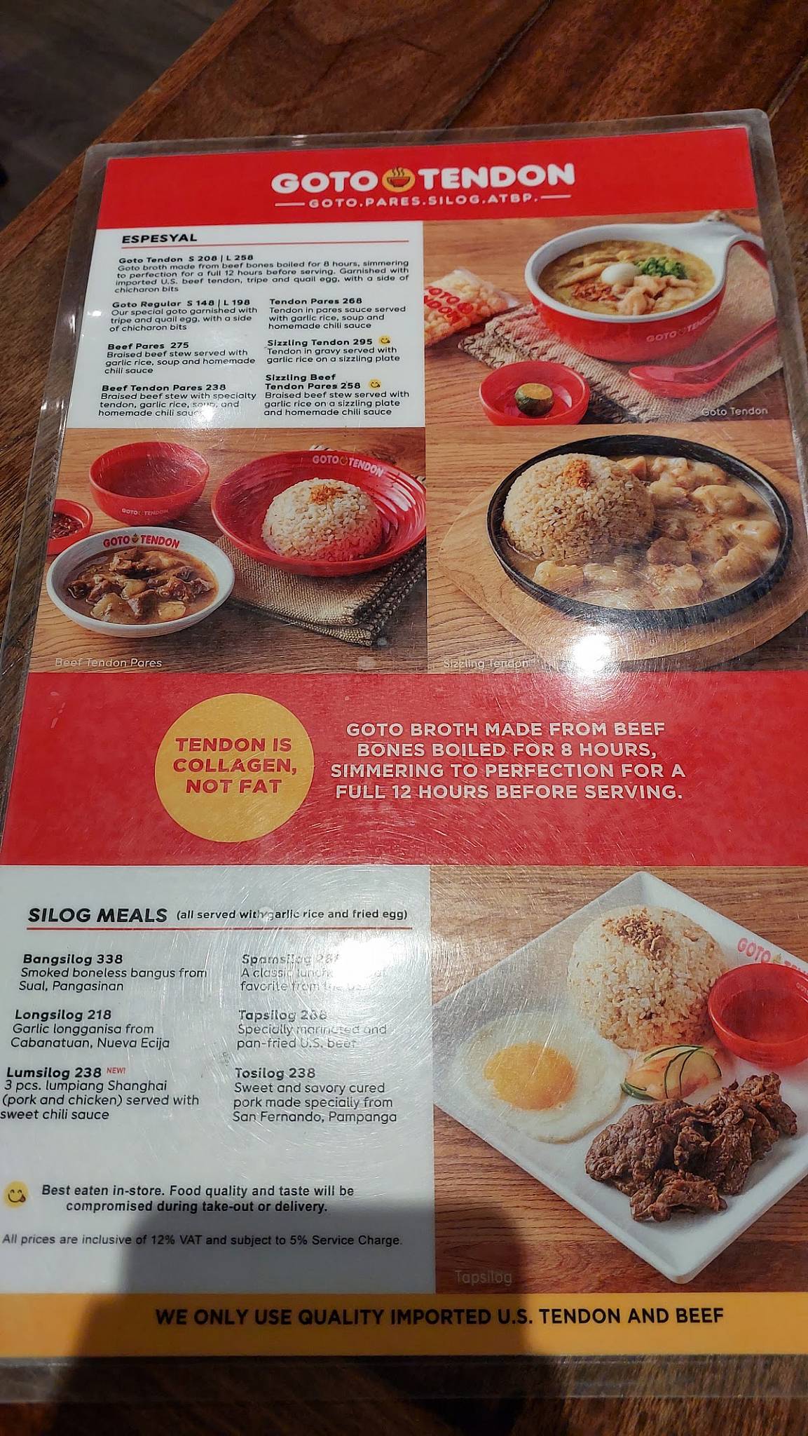 Menu at Goto Tendon Scout Borromeo restaurant, Quezon City