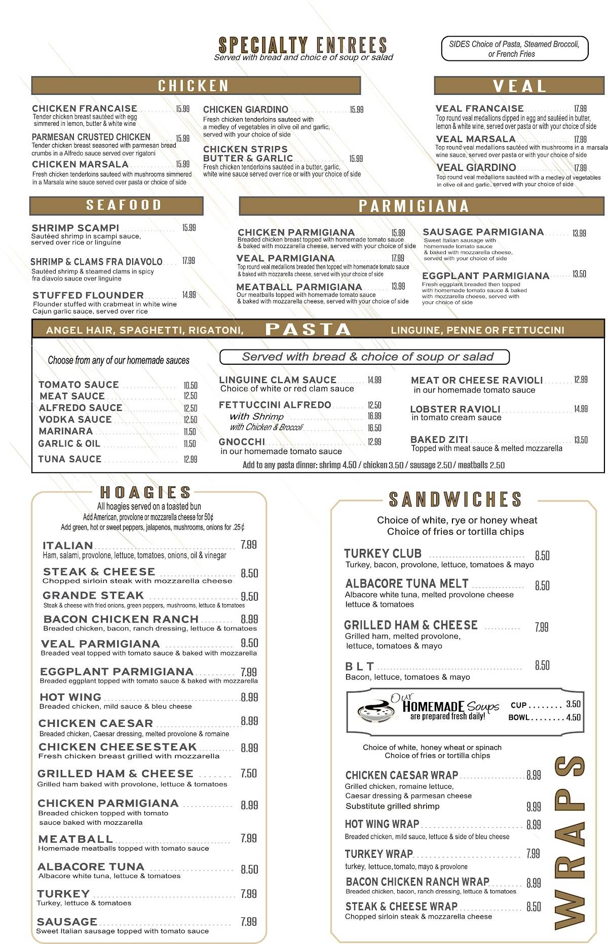 Menu at Grande Pizza & Family Restaurant, Moosic