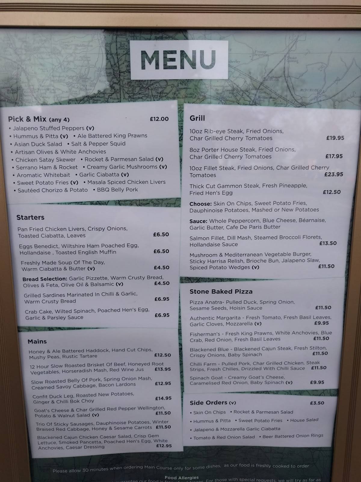 Menu at Granville Arms - Barford, Warwick