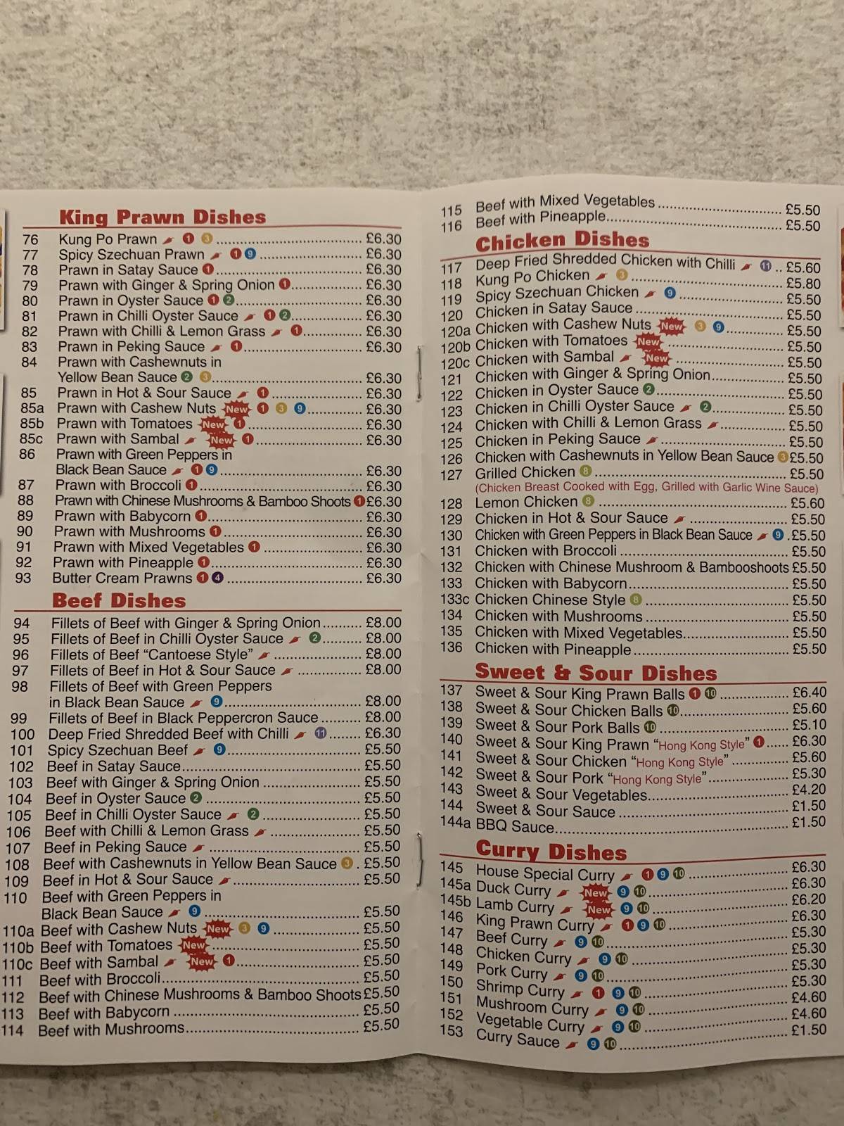 Menu at Great China fast food, Watton
