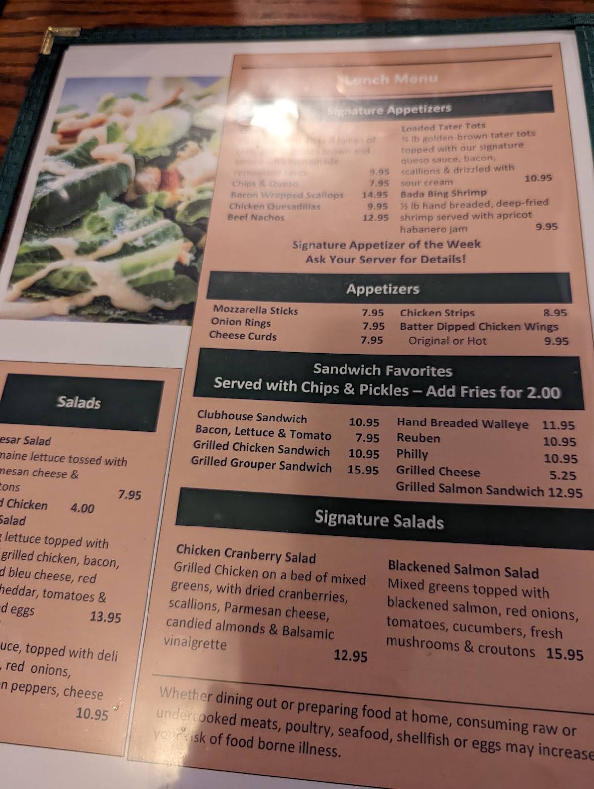 Menu at Green Lantern Restaurant, McFarland