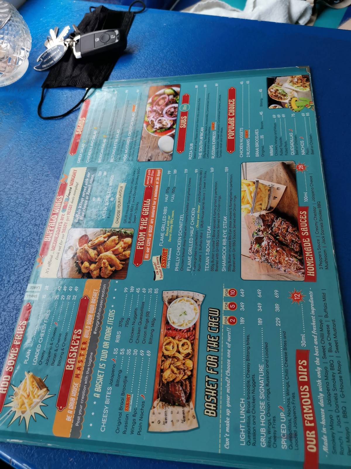 Menu at GrubHouse Diner restaurant, Trichardt