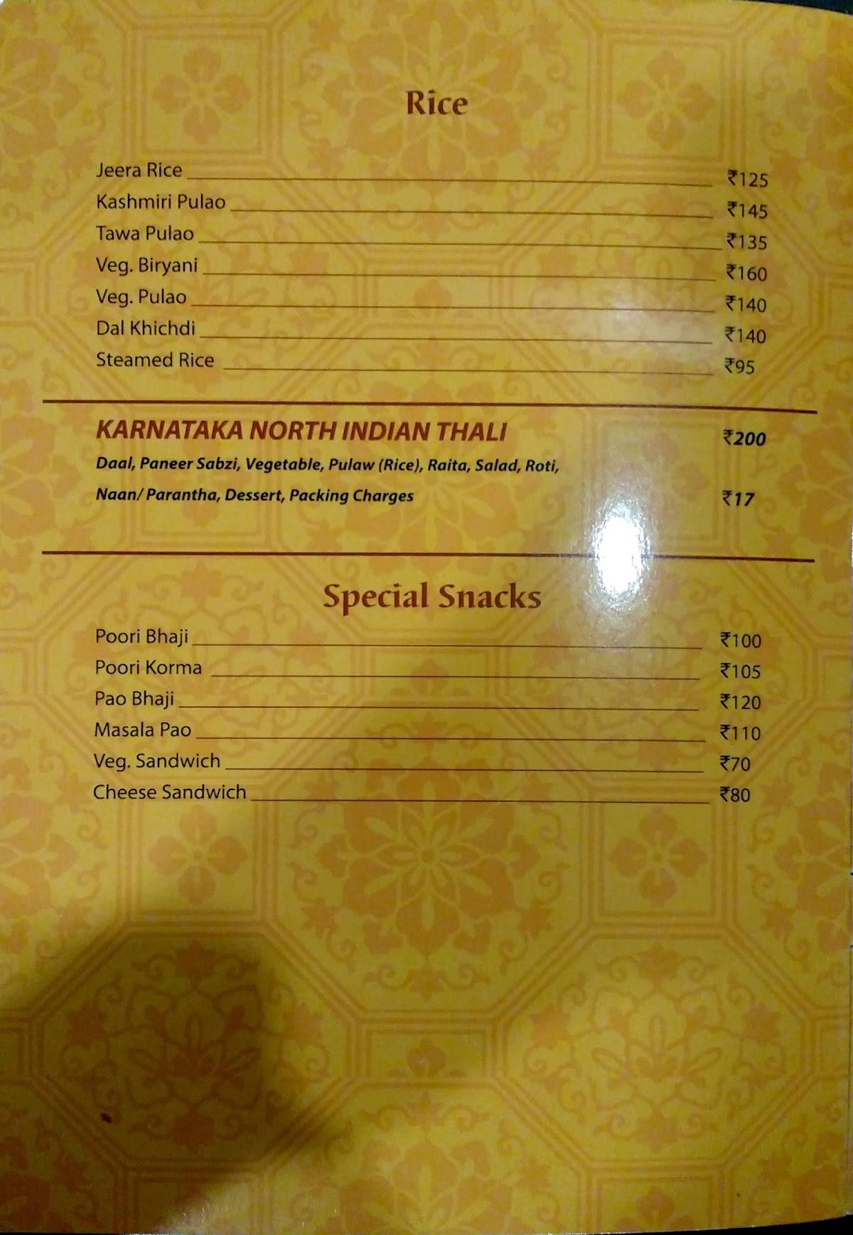 Menu at Karnataka Restaurant, Gurugram, S.C.O 82-83
