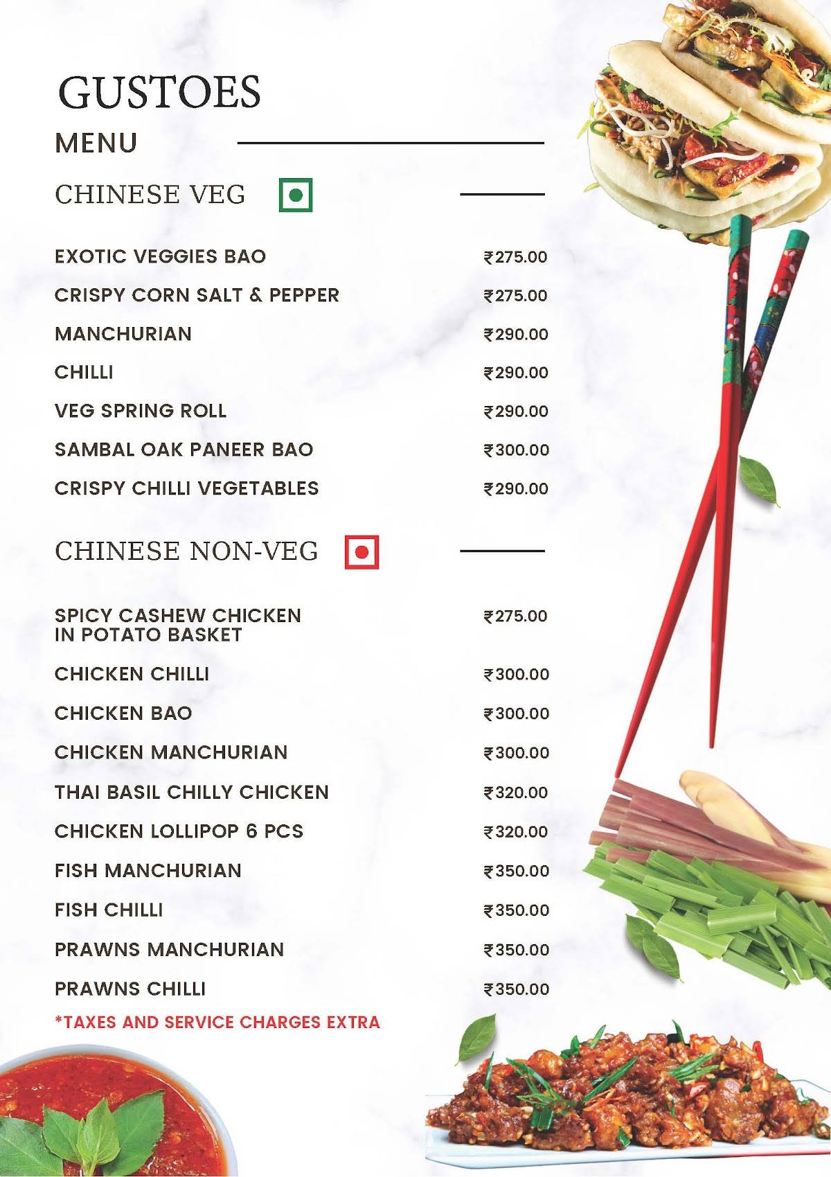 Menu at Gustoes, Bengaluru